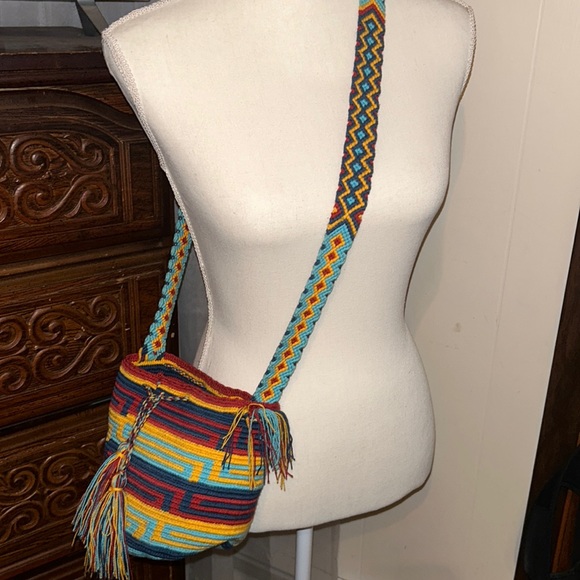 Handmade in Colombia | Bags | Colombian Mini Wayuu Bag Ox Blood Gold ...